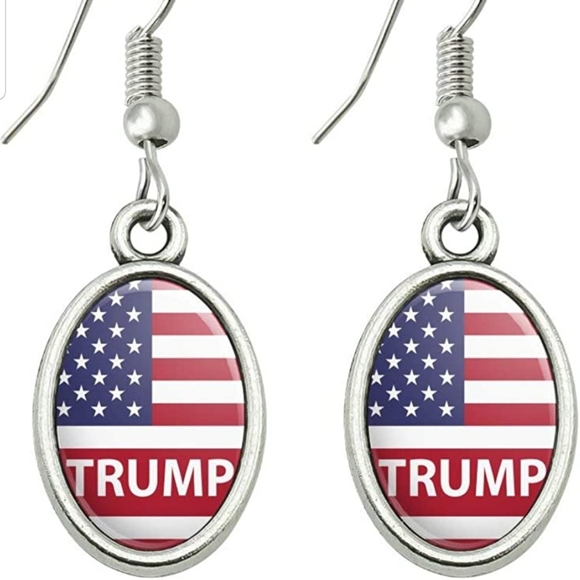 Trump | Jewelry | President Trump American Flag Doublesided Dangle ...